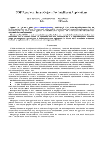 SOFIA - Smart Objects For Intelligent Applications. INDRA/ESI | PDF | Programming Languages ...