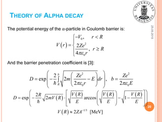 Alpha decay - physical background and practical applications | PDF ...