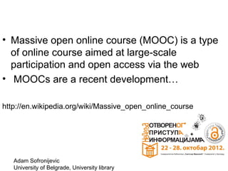 Massive Open Online Courses (MOOC) | PPT