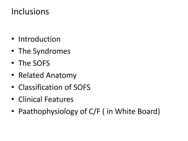 Superior Orbital Fissure Syndrome | PPTX