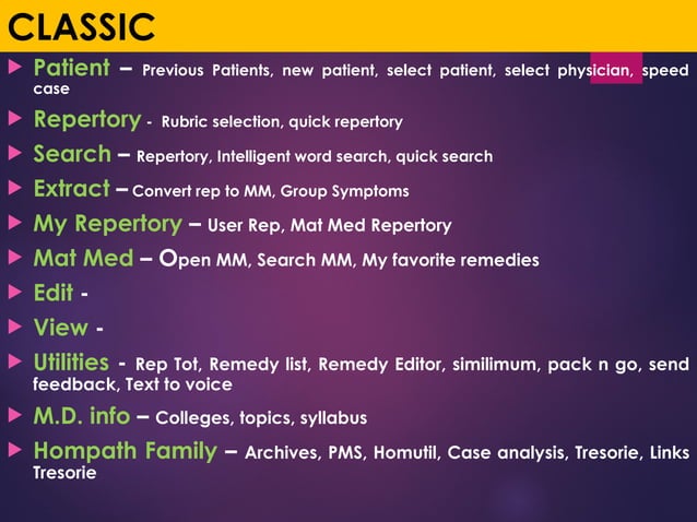 computer homeopathic repertory,software repertory | PPT