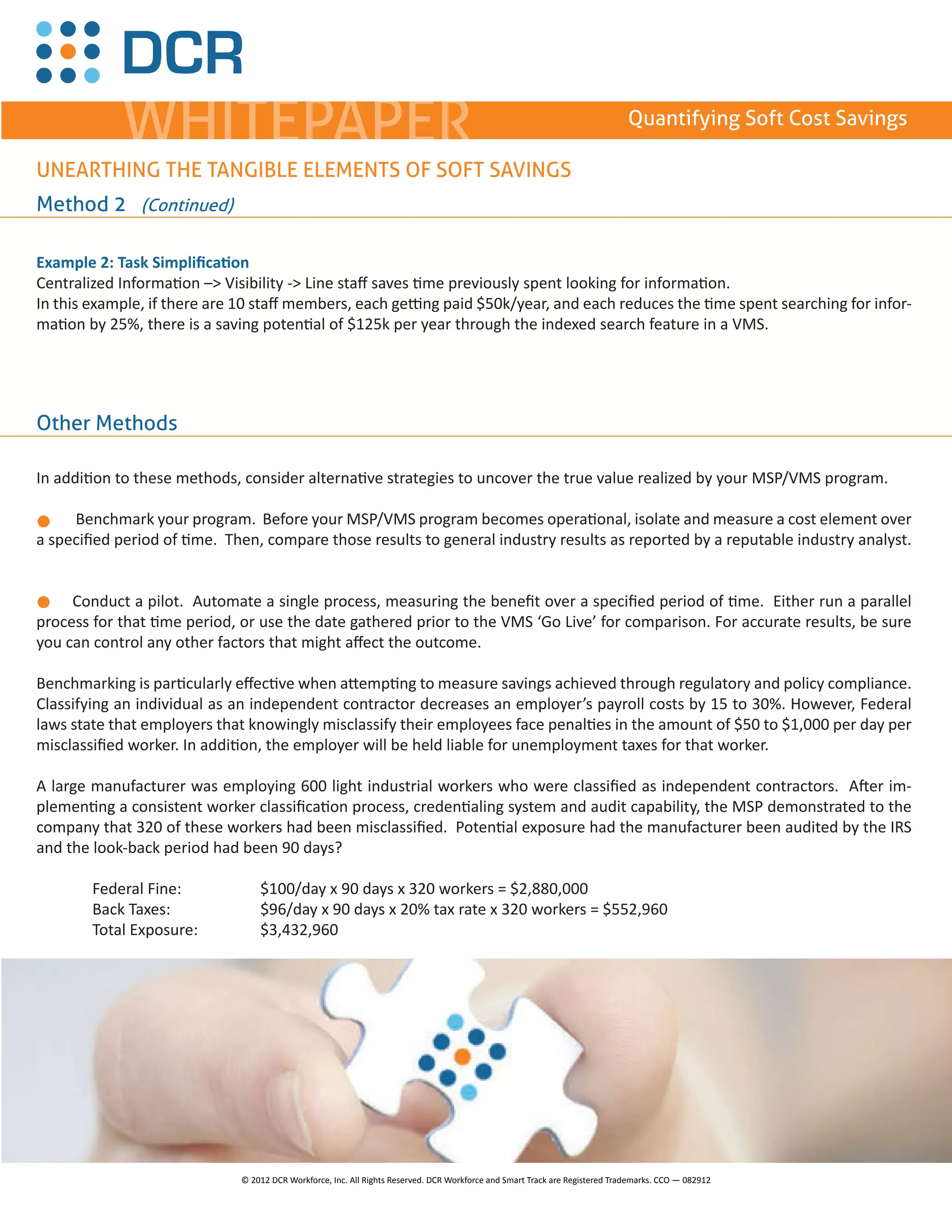 Soft Cost Savings in a VMS/MSP Implementation | PDF