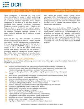 Soft Cost Savings in a VMS/MSP Implementation | PDF