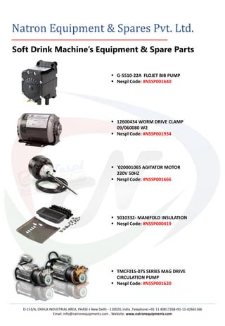 Post Mix Machine and Spare Parts | PDF