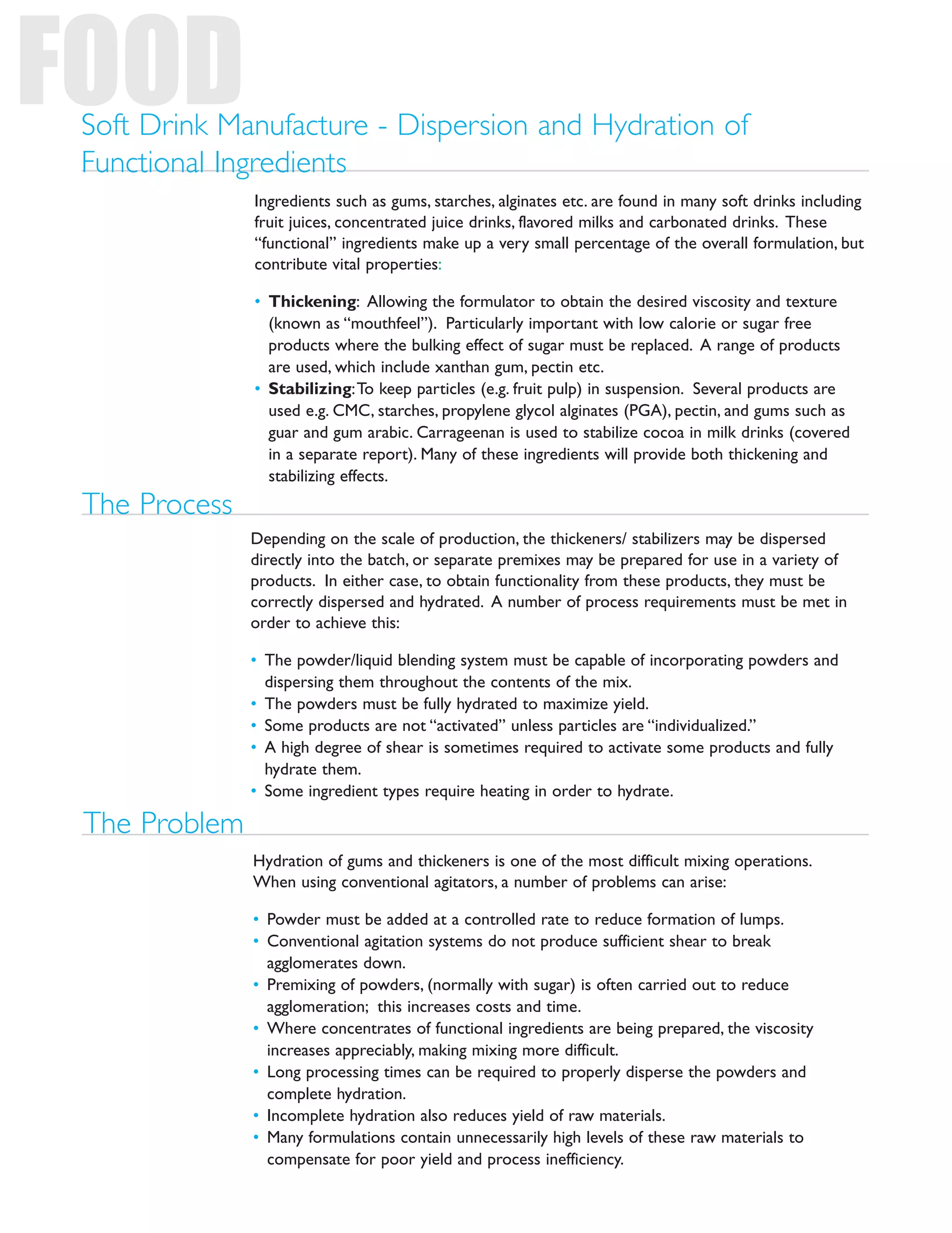 Soft Drink Manufacturing Case Study: Disperson & Hydration of ...
