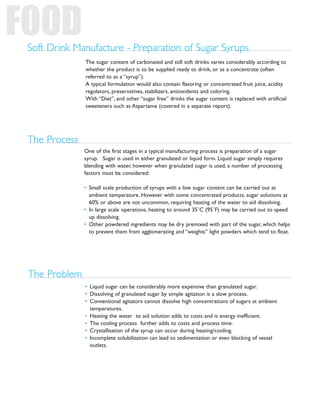 Soft Drink Manufacturing Case Study: Preparing Sugar Syrups | PDF