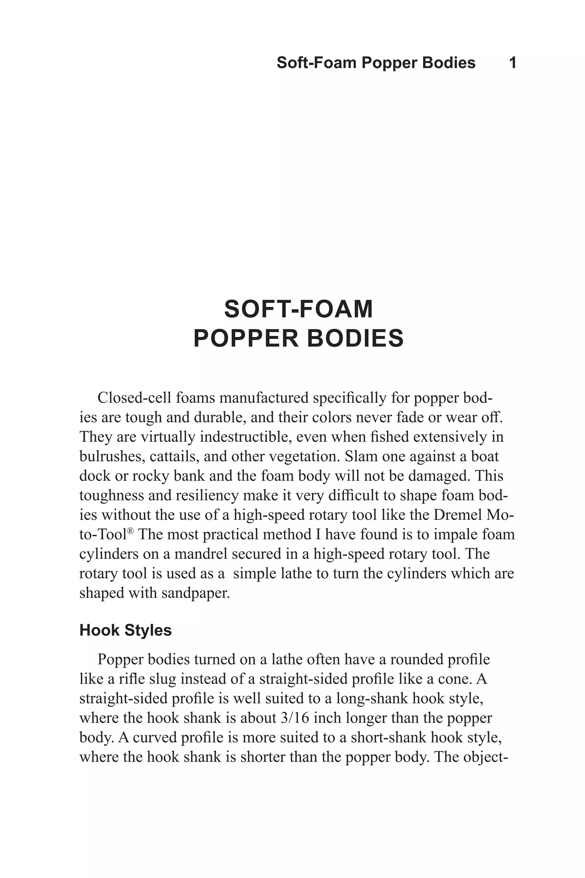 Tying Bass Poppers Soft foam bodies | PDF