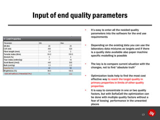 Softacell raw material optimization by GloCell Oy | PDF