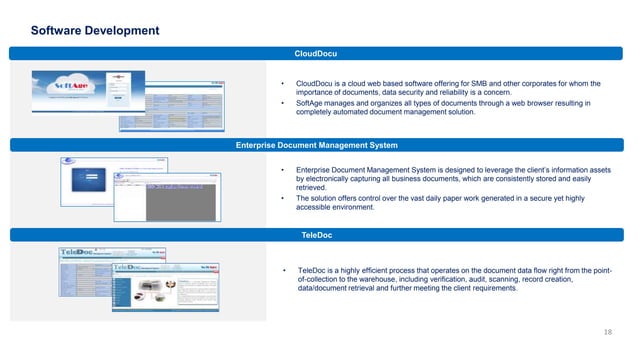 SoftAge, DMS, Document Management, ECM. SCM, Image Processing, Data Processing, Staff ...