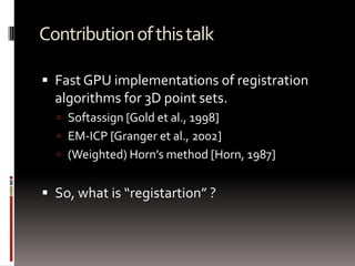Softassign and EM-ICP on GPU | PDF