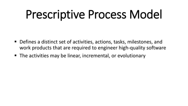 PRESCRIPTIVE PROCESS MODEL(SOFTWARE ENGINEERING) | PPTX | Computer Software and Applications ...