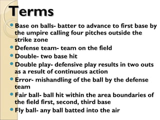 Softball power point class (1) | PPT