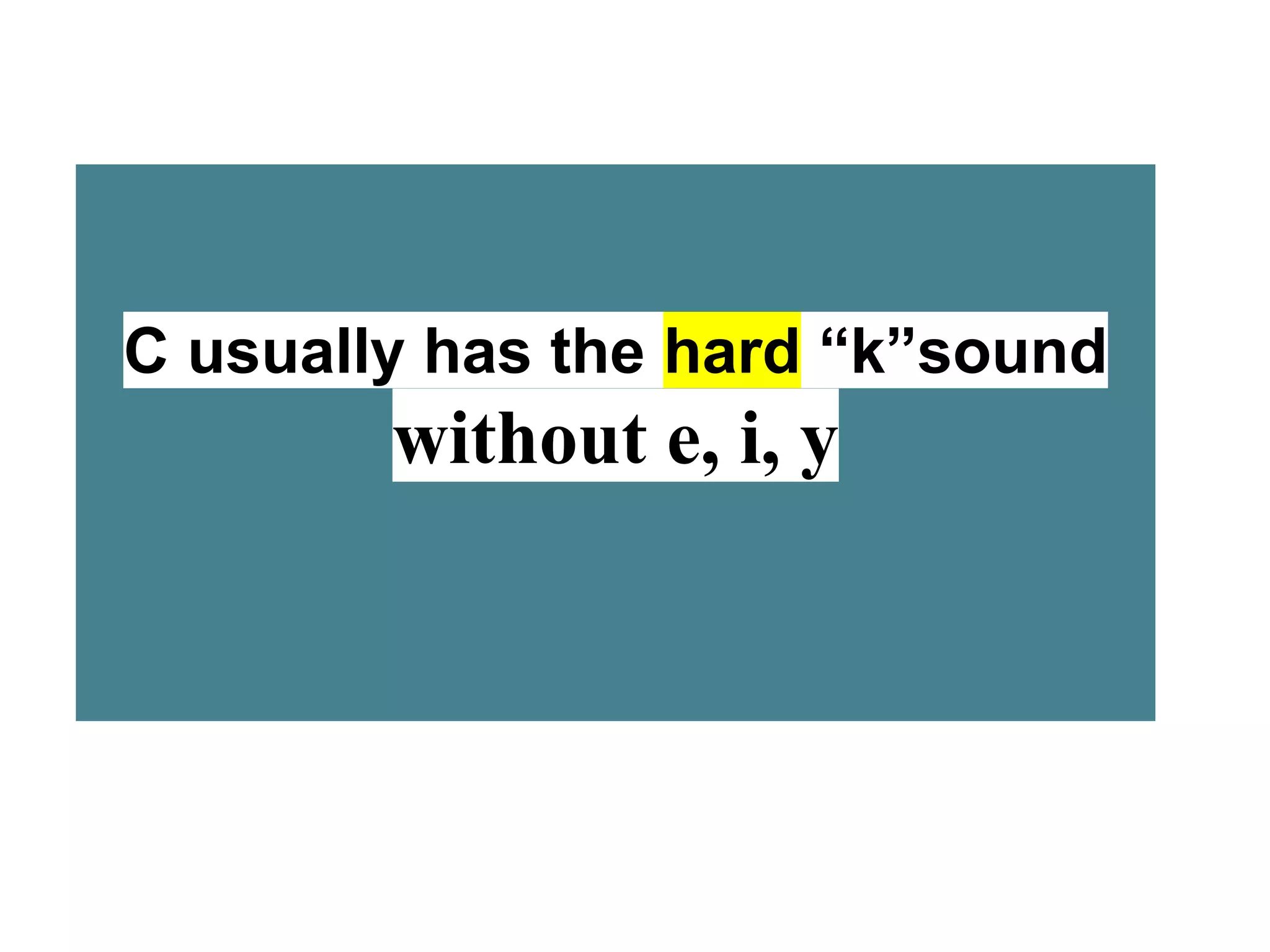 Soft c and hard c | PDF