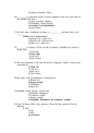 Soft computing one marks Q&A 50 | DOCX