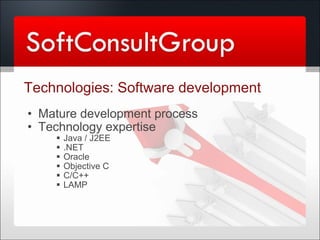SoftConsultGroup - Software development company - profile | PPT