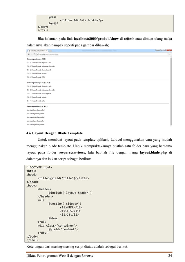 Diktat Pemrograman Web dengan laravel 5.4 | PDF