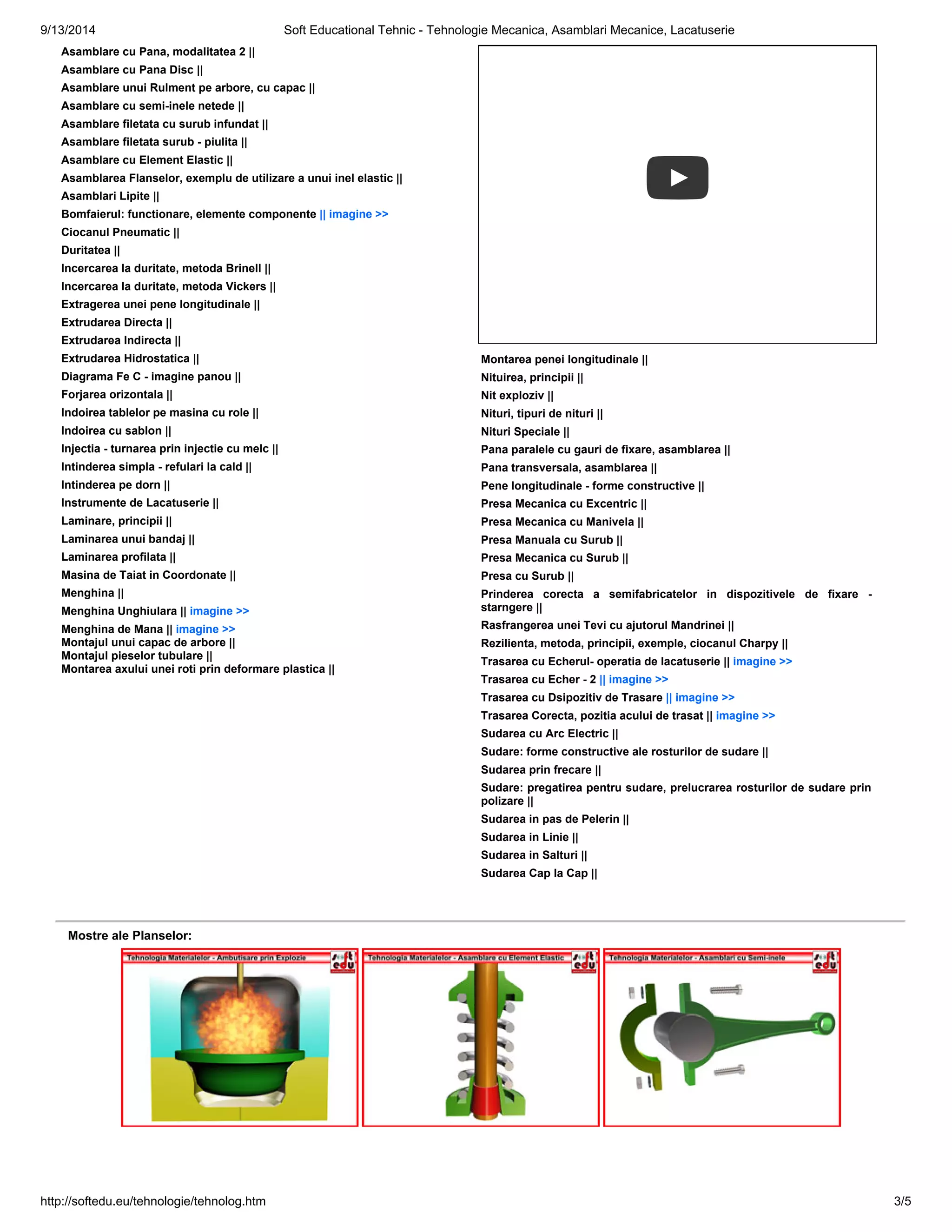 Soft educational tehnic tehnologie mecanica, asamblari mecanice ...