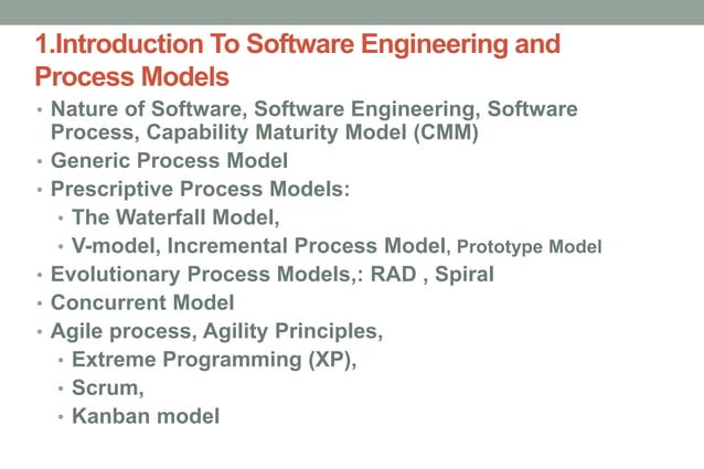 Soft engg introduction and process models | PDF | Computer Software and ...