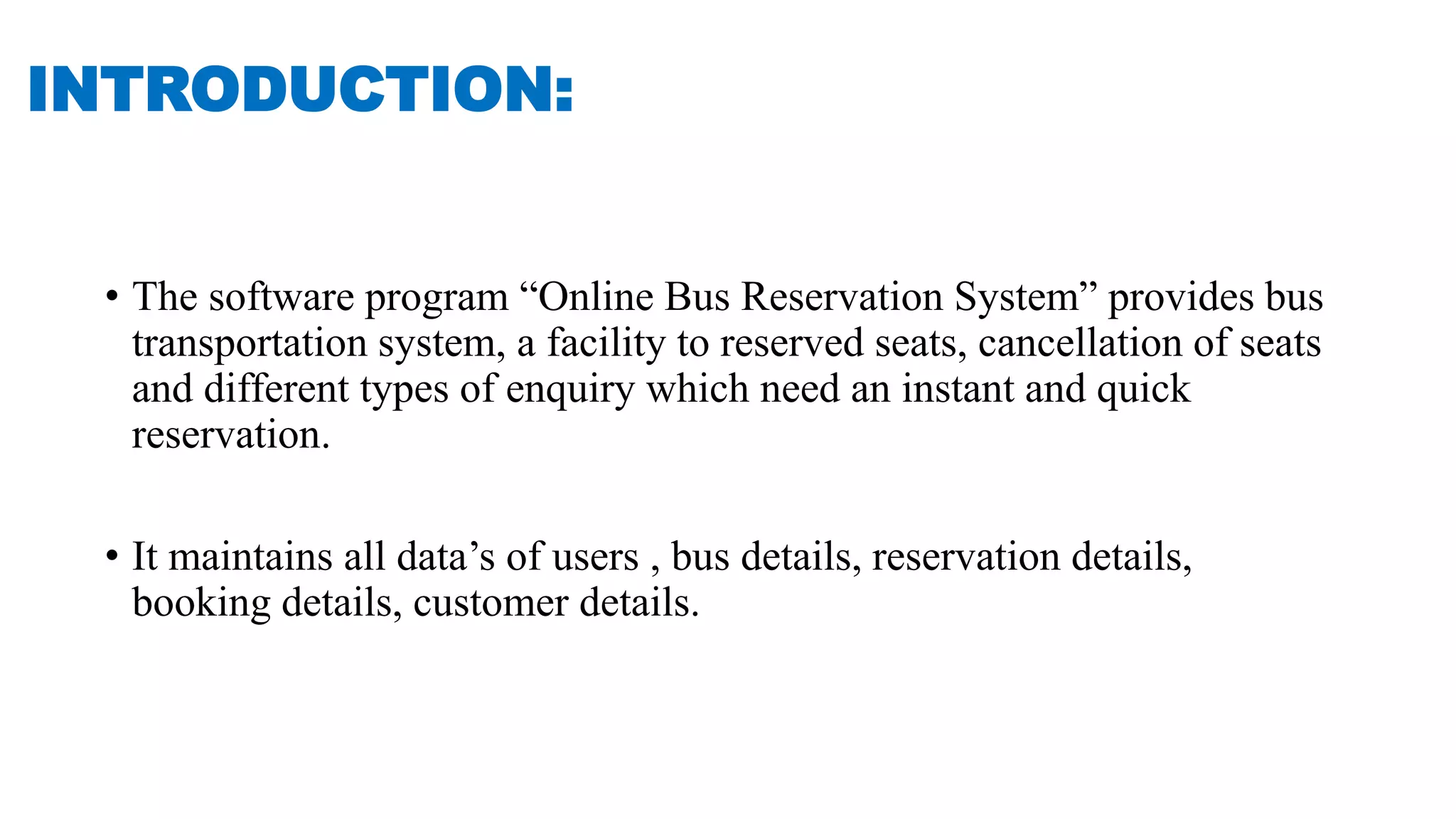 online bus ticket booking system | PPTX