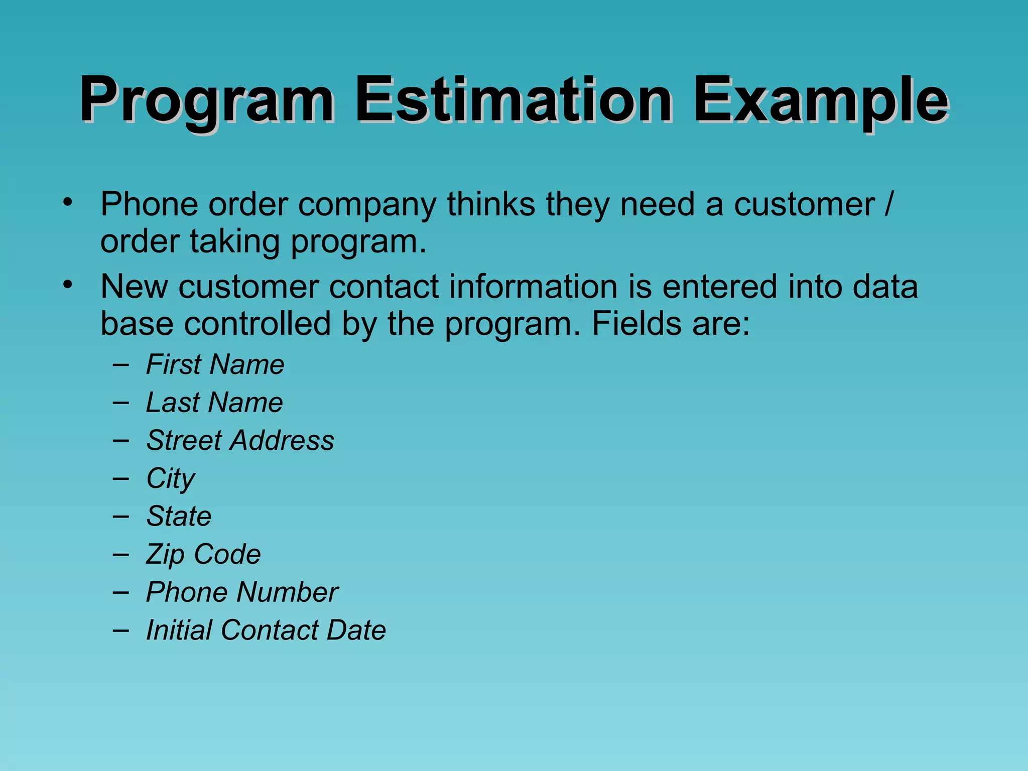 Software Project Cost Estimation Ppt