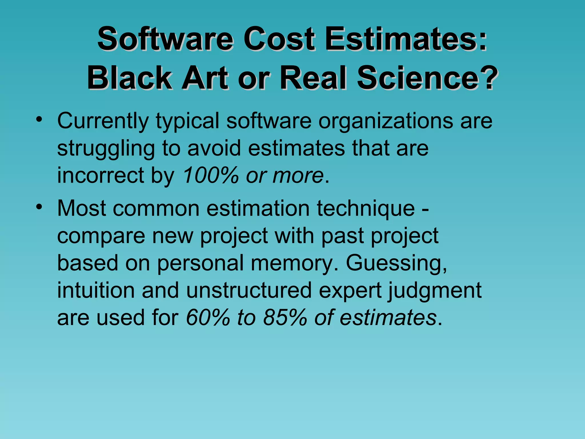 Software Project Cost Estimation Ppt