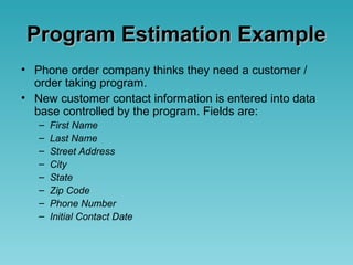 Software Project Cost Estimation | PPT