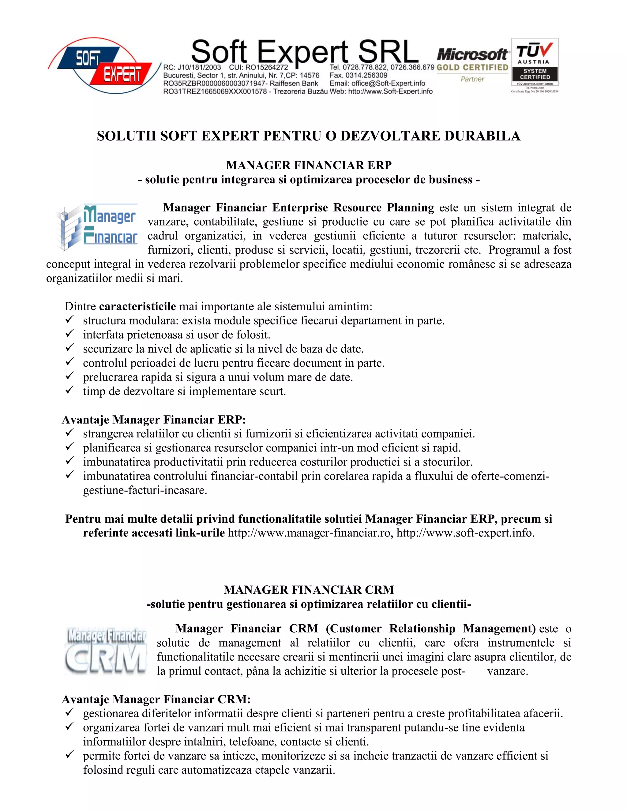 Soft Expert - prezentare firma | PDF