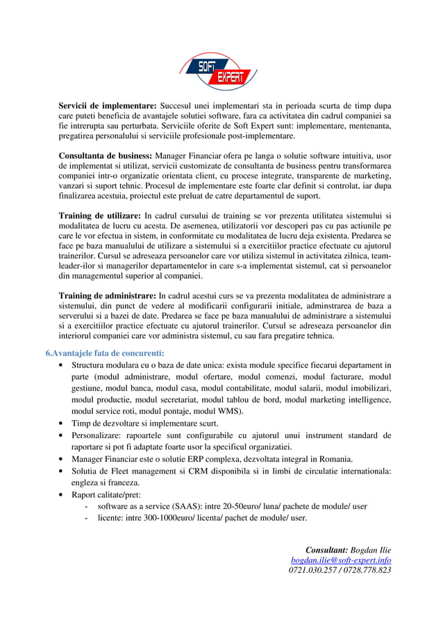 Soft Expert - solutii integrate de business | PDF
