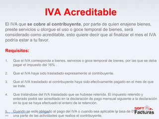 Retención del IVA para persona moral - Soft Facturas® | PPTX