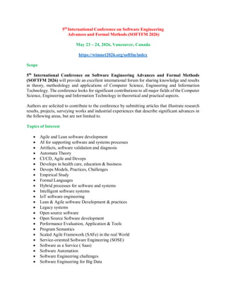 5th International Conference on Software Engineering Advances and ...