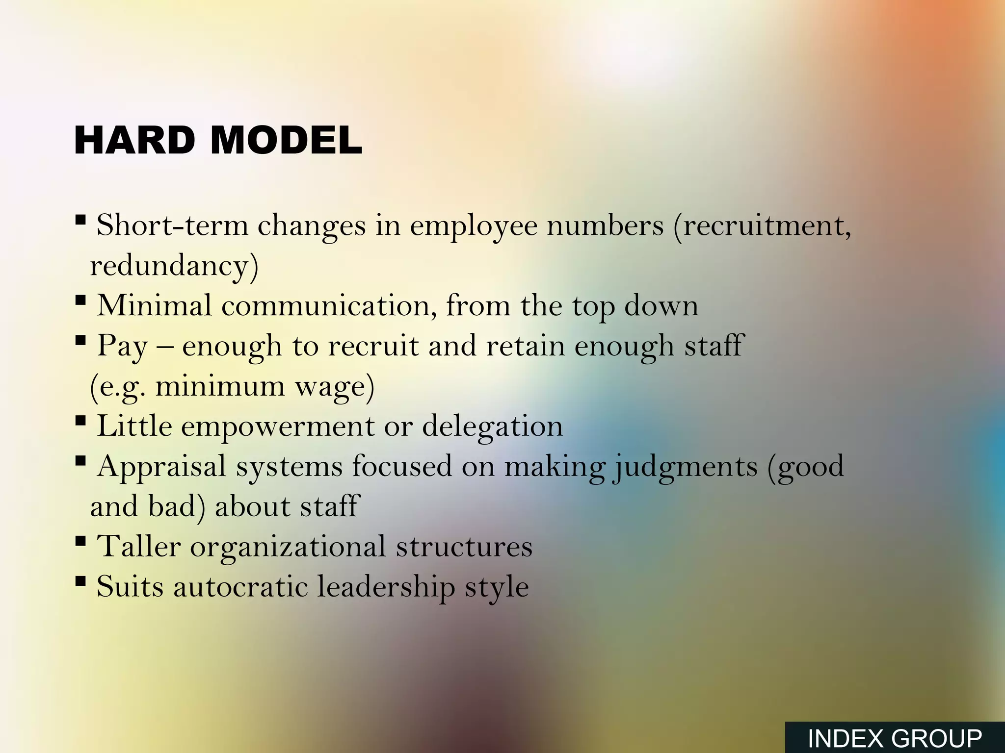 Soft & Hard Model of HRM | PPT