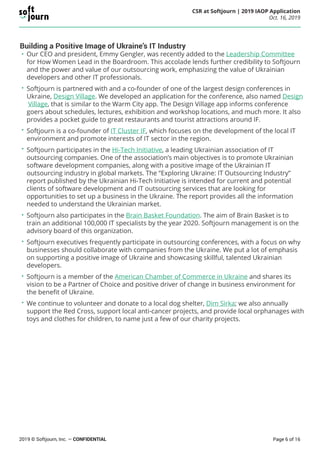 Softjourn Corporate Social Responsibility 2019 | PDF