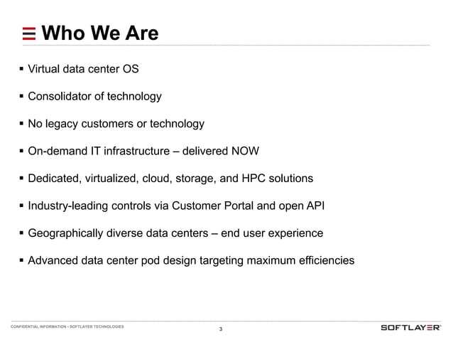 SoftLayer overview for Telx CBX Jun10 Final | PPTX | Cloud Computing | Internet