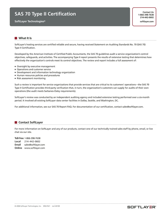 Soft Layer Sas70 | PDF