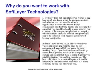 Soft layer technologies interview questions and answers | PPT
