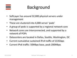 Softlayer Technologies texasipv6taskforce | PPTX | Computer Networking | Computing