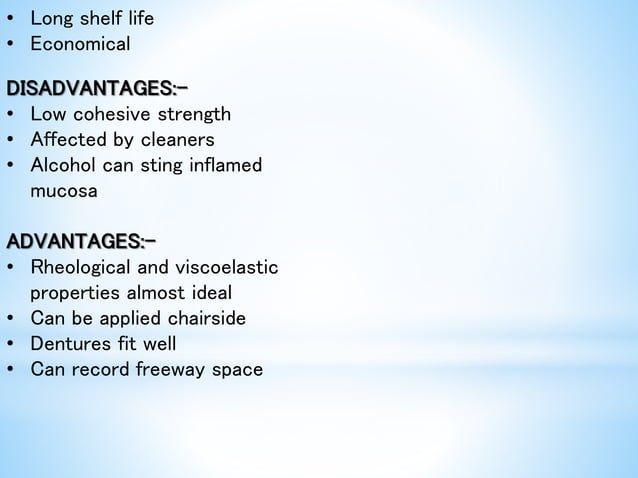 Soft liners and tissue conditioners | PPTX | Dental Health | Diseases ...