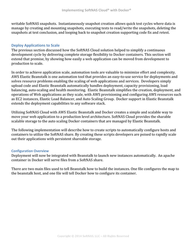Implementing SoftNAS Cloud with Docker | PDF