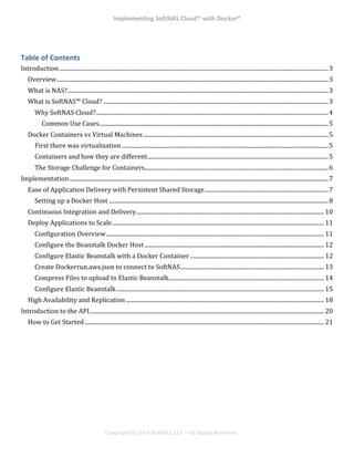 Implementing SoftNAS Cloud with Docker | PDF