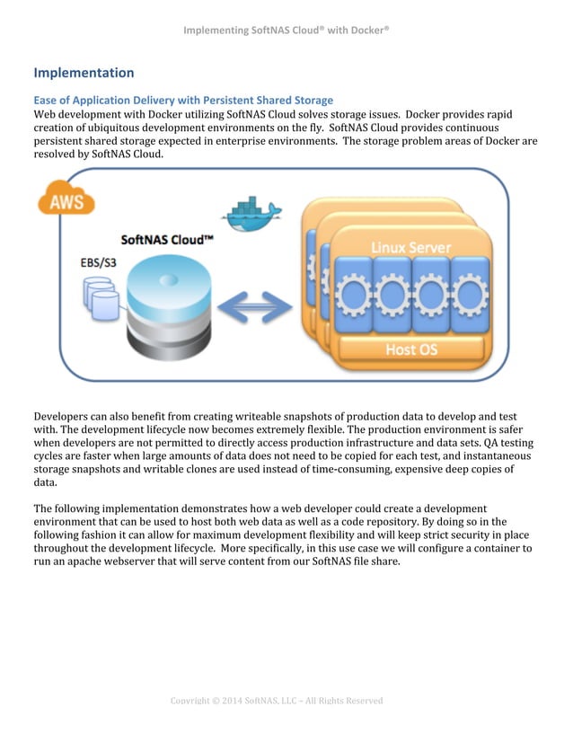 Implementing SoftNAS Cloud with Docker | PDF
