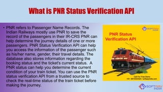 Softpay India PNR Status Verification API Provider.pptx | Rail Travel ...
