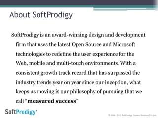 SoftProdigy's Corporate Presentation | PPTX | Computer Software and Applications | Computing