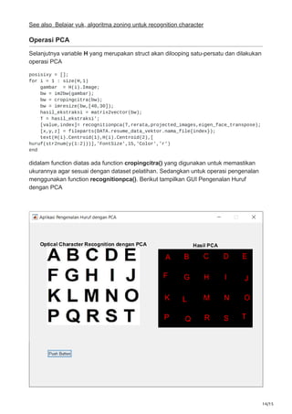 pengenalan huruf dengan pca | PDF