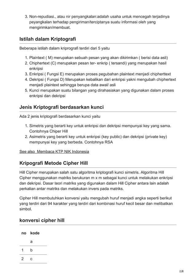 kriptografi metode hill cipher | PDF