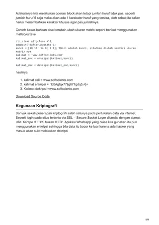 kriptografi metode hill cipher | PDF