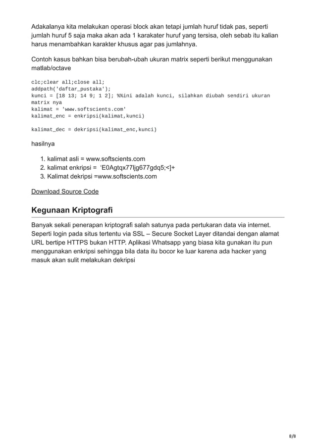 kriptografi metode hill cipher | PDF