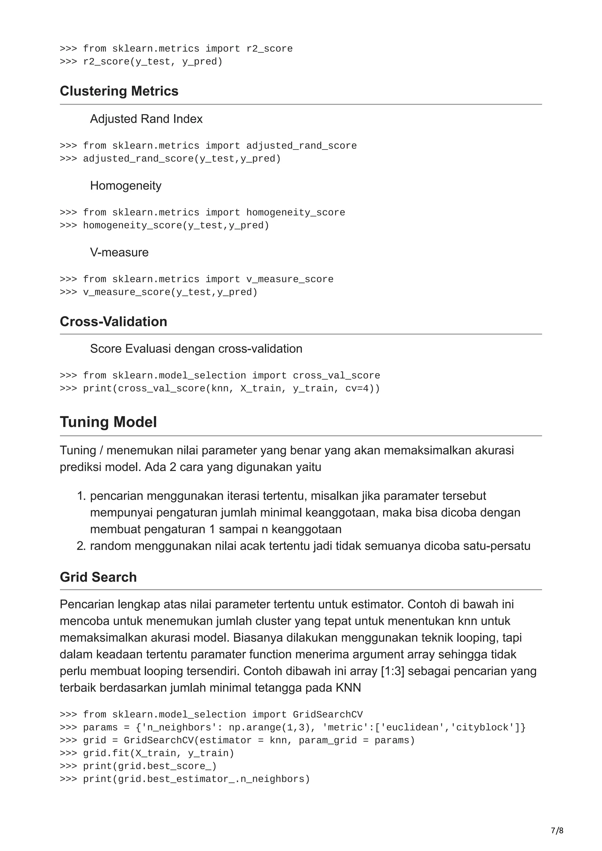 scikit-learn cheat sheet untuk data science | PDF