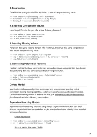 scikit-learn cheat sheet untuk data science | PDF
