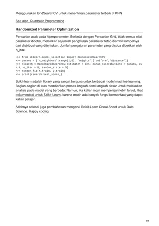 scikit-learn cheat sheet untuk data science | PDF