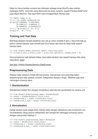 scikit-learn cheat sheet untuk data science | PDF